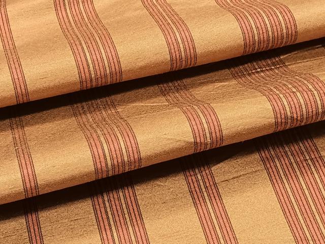 平和屋着物▽上質な紬　単衣　縞　正絹　逸品　CAAT6632xi