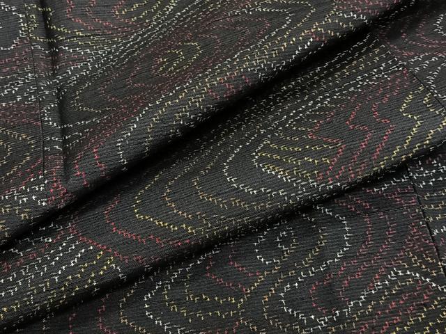 平和屋着物▽上質な紬　単衣　流水文　正絹　逸品　CAAT6642xi