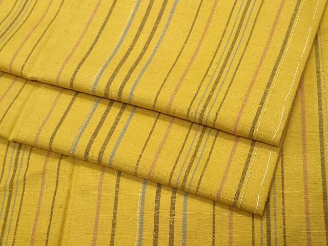 平和屋着物●上質な紬　縞　正絹　逸品　CAAT6823vf