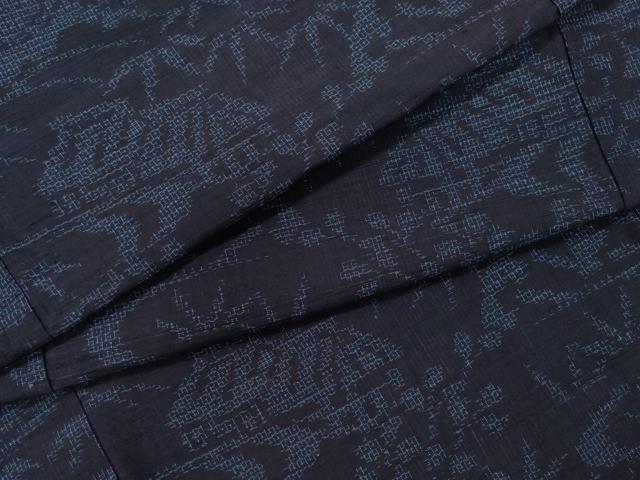 平和屋着物●結城紬　80亀甲　風景草花文　正絹　逸品　CAAT6913vf