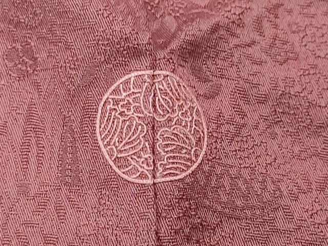 平和屋着物○上質な色無地 籬草花地紋 浅蘇芳色 正絹 逸品