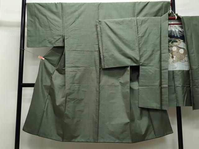 平和屋着物●男性　本場大島紬　アンサンブル　80亀甲　総詰め　正絹　逸品　CAAT6960vf