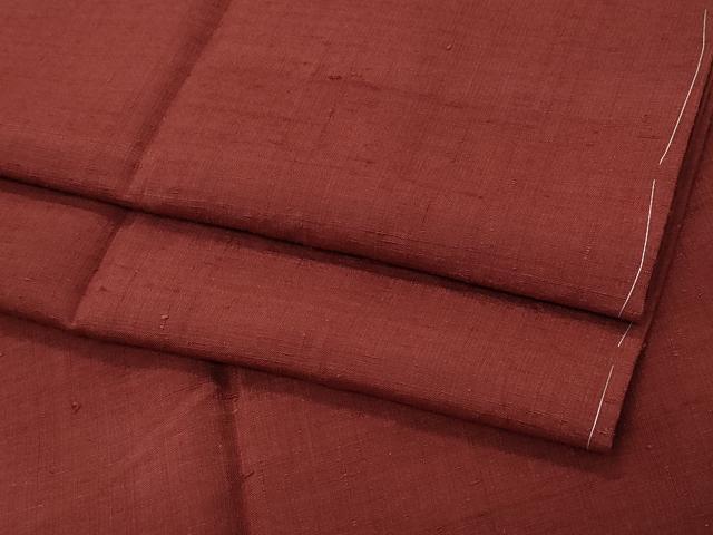 平和屋着物●結城紬　色無地　葡萄茶色　正絹　逸品　未使用　CAAT6966vf