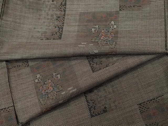 平和屋着物●本場大島紬　9マルキ　吉祥草花文　正絹　逸品　未使用　CAAT6975vf