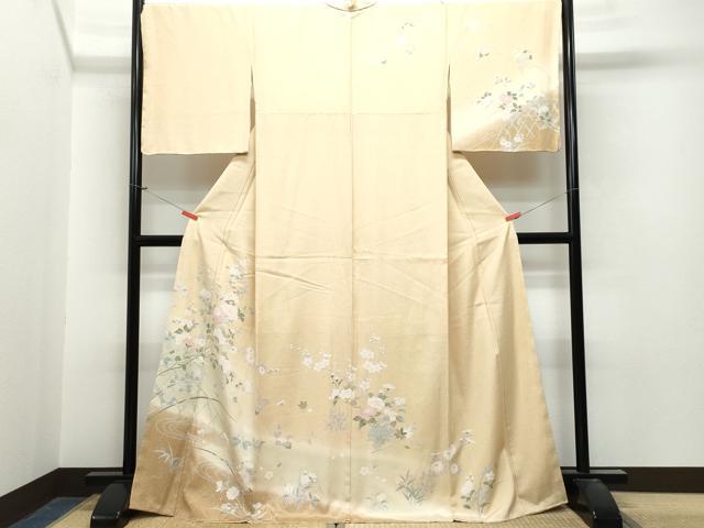 平和屋着物●訪問着　籬草花文　正絹　逸品　未使用　CAAT7012vf