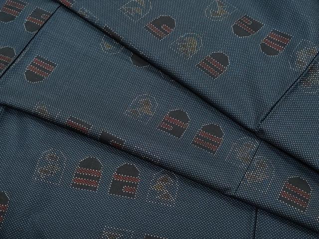 平和屋着物●本場大島紬　7マルキ　遠山エ霞吉祥文　正絹　逸品　CAAT7013vf