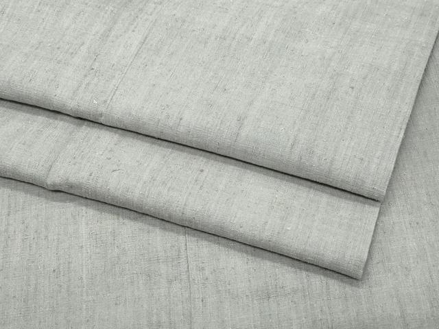 平和屋着物●本場結城紬　重要無形文化財　色無地　煤色　正絹　逸品　CAAT7022vf