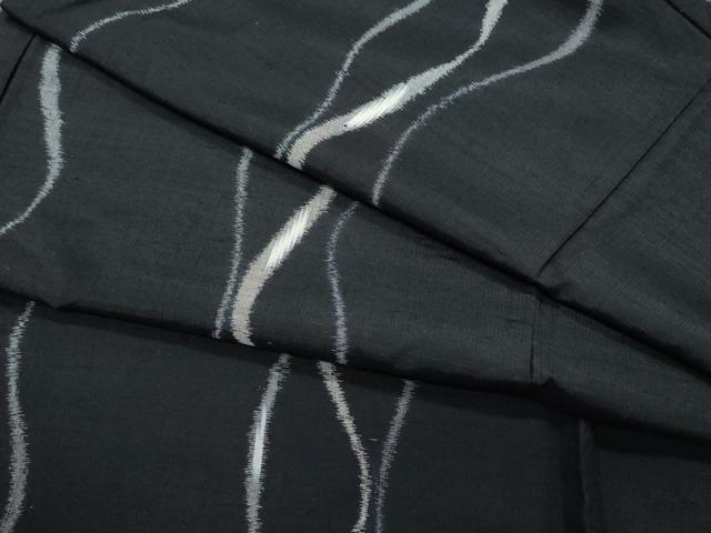 平和屋着物○上質な紬 流線文 黒地 正絹 逸品 CAAT7024vf