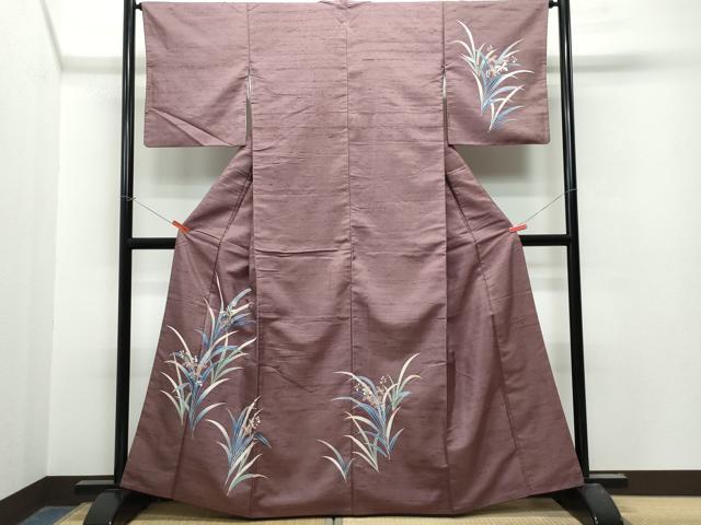 平和屋着物●訪問着　友禅　白山紬　草花文　正絹　逸品　CAAT7075vf