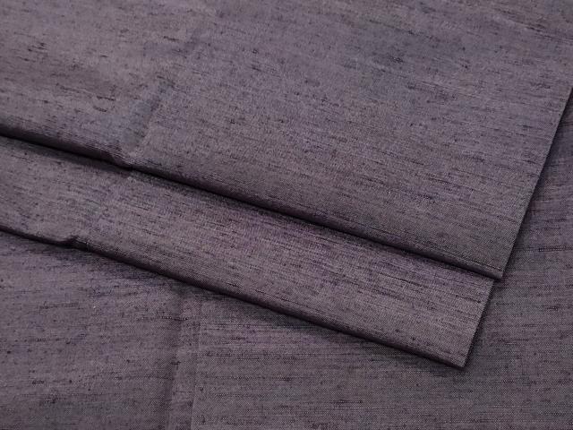 平和屋着物●上質な紬　色無地　似せ紫色　正絹　逸品　CAAT7077vf