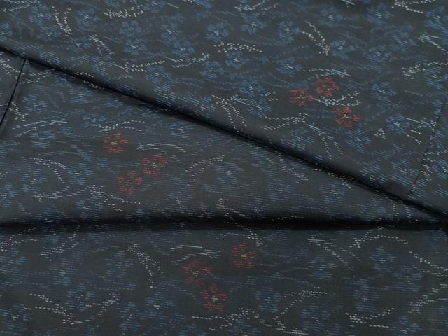 平和屋着物●本場大島紬　溢れ松葉花文　正絹　逸品　未使用　CAAT7078vf