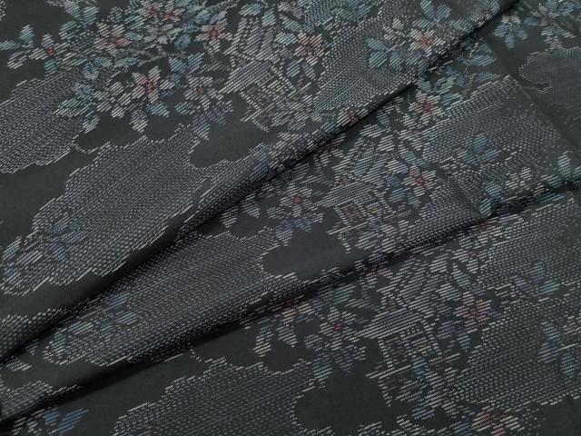 平和屋着物●本場大島紬　風景草花文　やまと誂製　正絹　逸品　CAAT7092vf