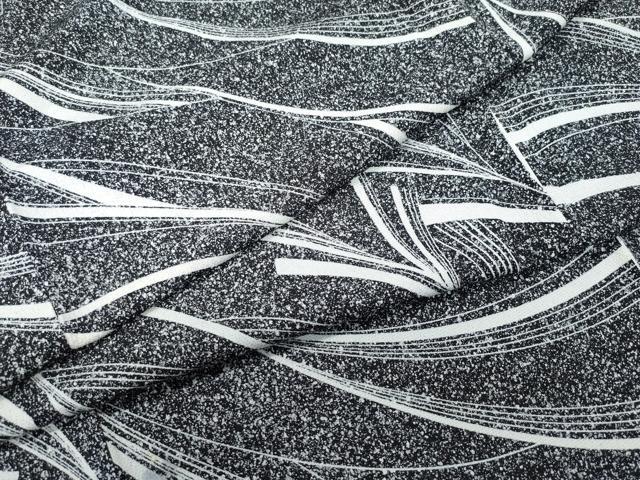 平和屋着物●上質な小紋　吉祥文　たたき染め　黒地　正絹　逸品　CAAT7095vf