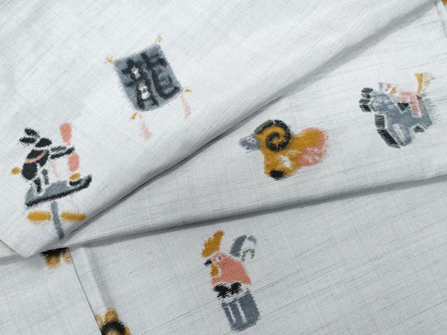 平和屋着物●上質な紬　干支　十二支　正絹　逸品　CAAT7115vf