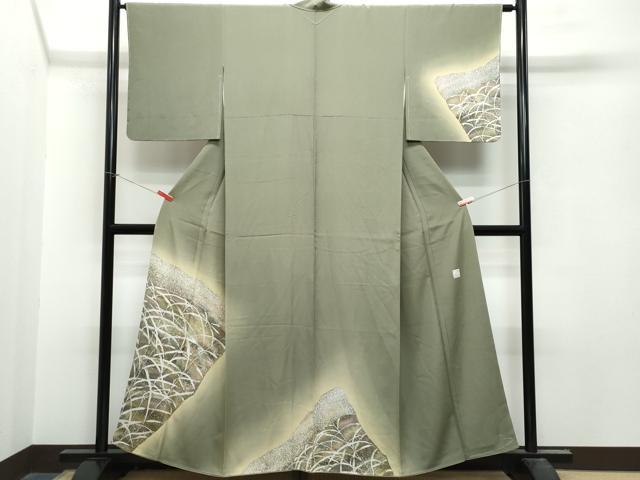 平和屋着物●ろう彩工芸　奥村一心　訪問着　草木文　暈し染め　正絹　逸品　CAAT7131vf