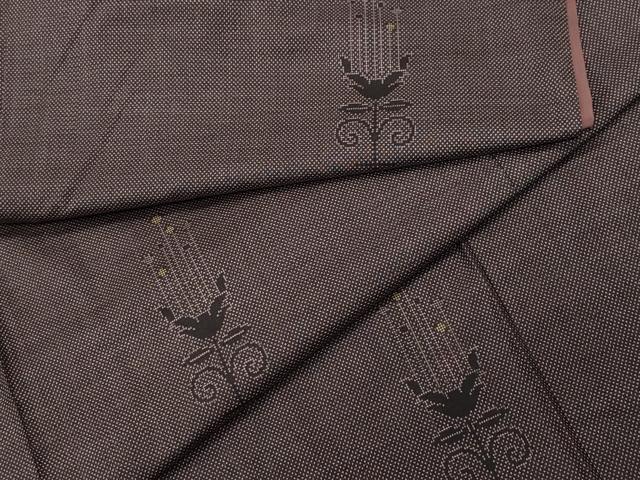 平和屋着物●本場大島紬　7マルキ　草花文　正絹　逸品　CAAT7186vf