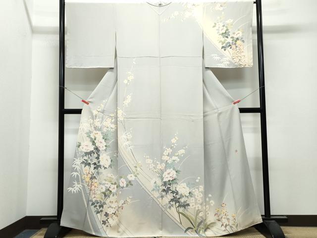 平和屋着物●十日町友禅作家　村松竜介　訪問着　枝花文　健勝苑扱い　正絹　逸品　CAAT7191vf