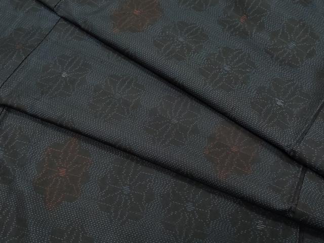 平和屋着物●本場大島紬　麻の葉文様　正絹　逸品　未使用　CAAT7195vf