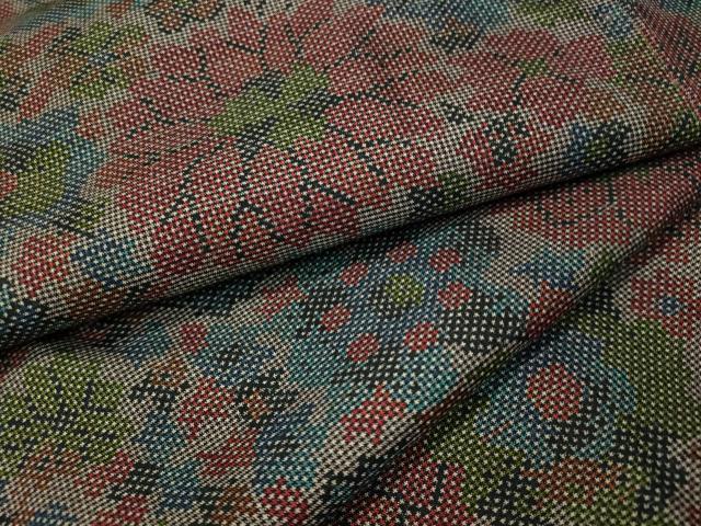 平和屋着物●本場大島紬　7マルキ　舞花文　正絹　逸品　CAAT7546vp