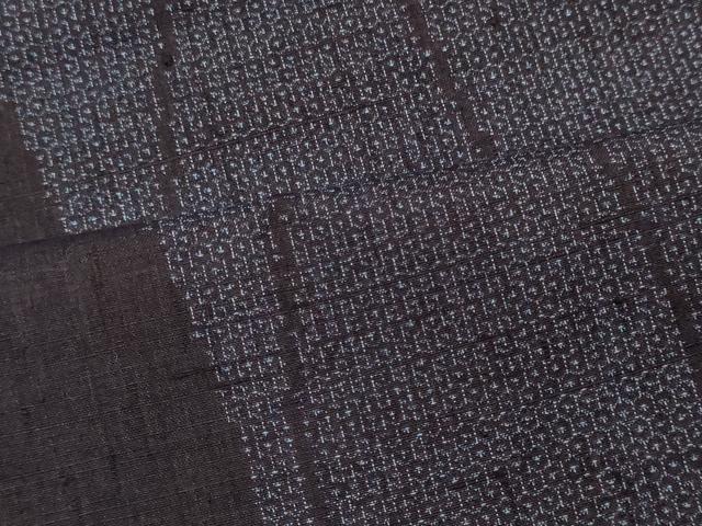 平和屋着物●結城紬　100亀甲　よろけ縞　正絹　逸品　未使用　CAAT7907oy