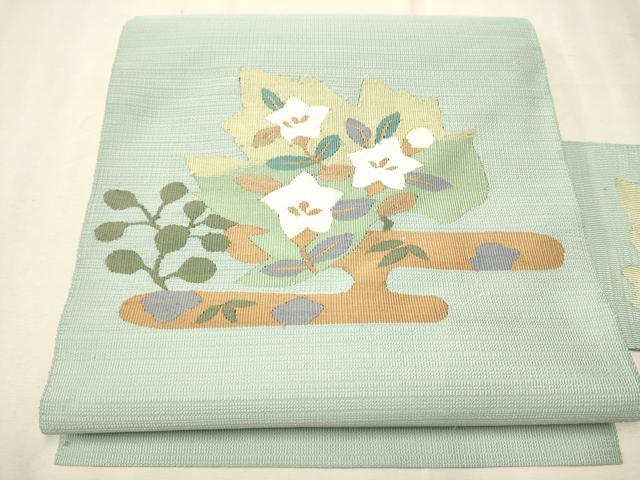 平和屋着物●八寸名古屋帯　綴れ　楓文　正絹　逸品　CAAT8074hy