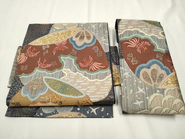 平和屋着物●つけ帯　鳳凰花文　金糸　正絹　逸品　CAAT8106hy