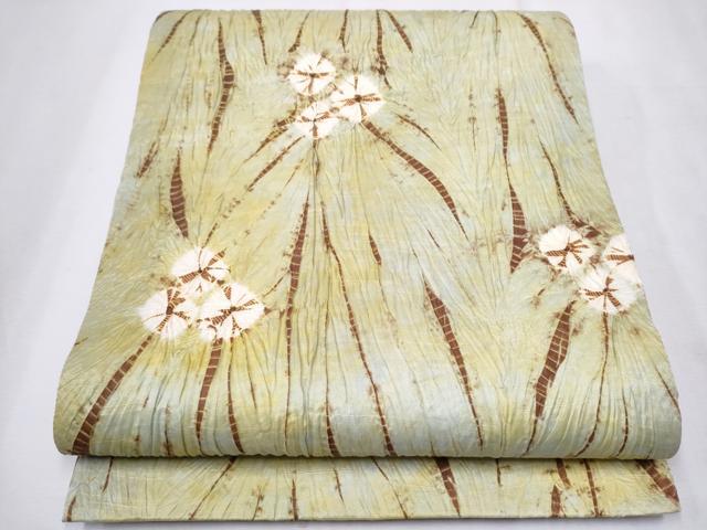 平和屋着物●六通柄袋帯　杢目絞り　正絹　逸品　CAAT8144hy