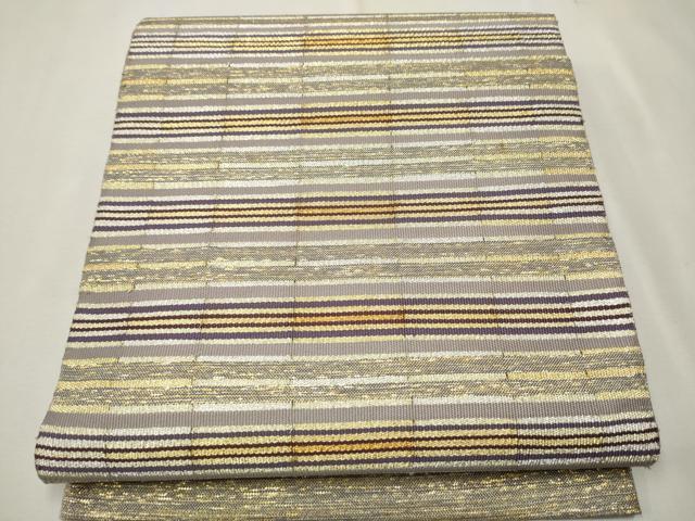 平和屋着物●太鼓柄袋帯　横段文　金通し地　正絹　逸品　CAAT8193hy