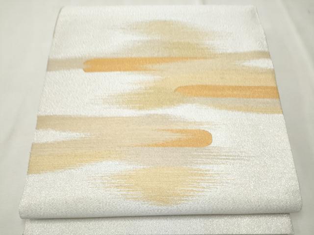 平和屋着物●爪掻き本綴れ　両面　太鼓柄袋帯　手織り　霞文　金銀糸　正絹　逸品　CAAT8362hy