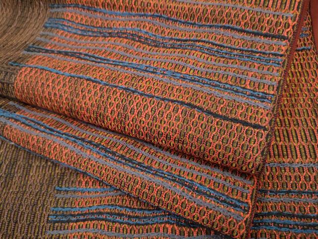 平和屋着物●全通柄袋帯　霞文　金糸　正絹　逸品　CAAT8375hy