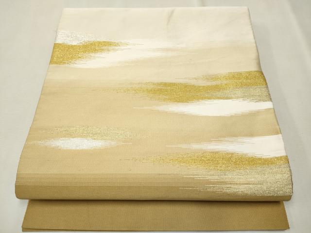 平和屋着物●爪掻き本綴れ　八寸名古屋帯　霞文　金糸　正絹　逸品　CAAT8382hy