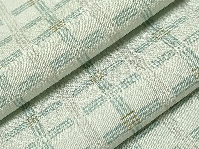 平和屋着物▽上質な小紋　単衣　格子柄　やまと誂製　正絹　逸品　未使用　CAAT9207dy