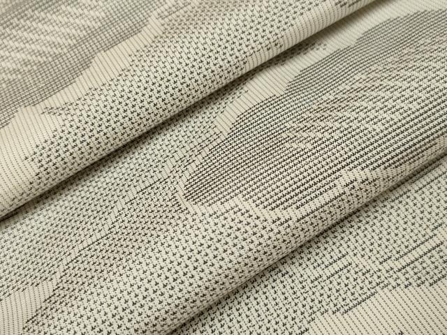 平和屋着物▽本場大島紬　単衣 　白大島　9マルキ　雲重ね文　正絹　逸品　CAAT9211dy