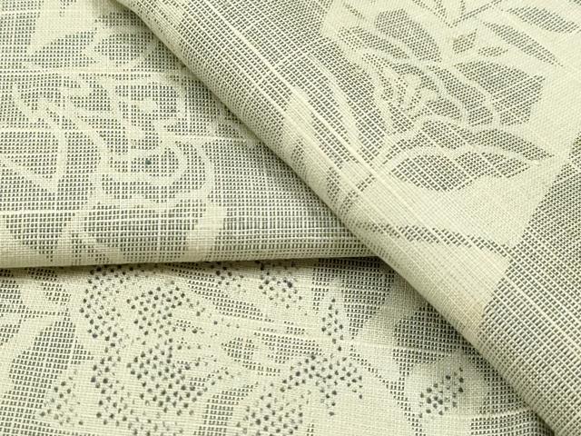 平和屋着物▽上質な紬　単衣　吉祥花文　正絹　逸品　CAAT9216dy