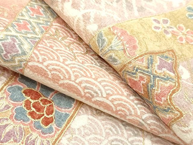 平和屋着物●上質な小紋　短冊重ね文　暈し染め　金彩　やまと誂製　正絹　逸品　未使用　CAAT9287dy