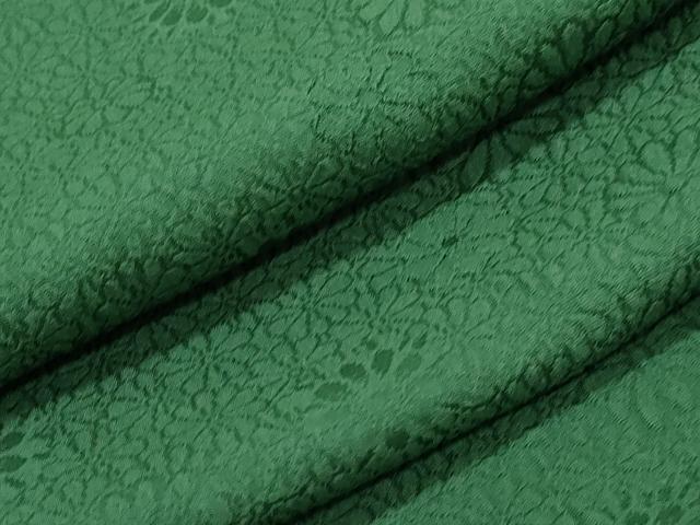 平和屋着物●上質な色無地　花尽し地紋　千草緑色　正絹　逸品　未使用　CAAT9312dy