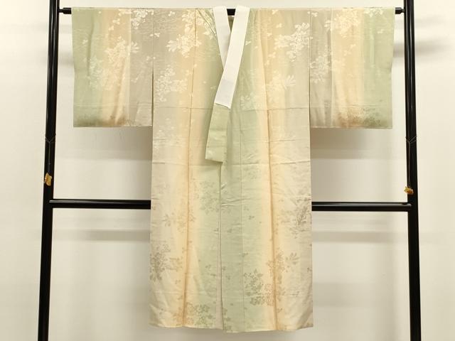 平和屋着物●長襦袢　袷　芝草束ね熨斗草花地紋　暈し染め　正絹　逸品　CAAT9334dy