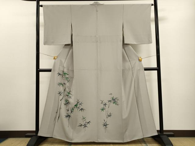 平和屋着物▽洗える最高級着物　＜英＞はなぶさ謹製　色留袖　単衣　手描き　笹竹文　CAAT9398dy