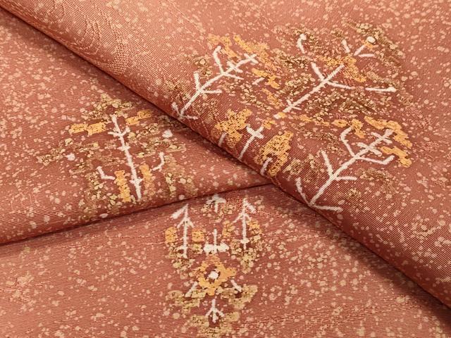 平和屋着物▽上質な小紋　単衣　ろうけつ染め　草木文　暈し染め　正絹　逸品　CAAT9512dy