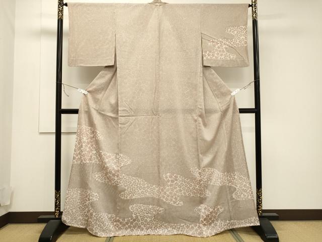 平和屋着物▽訪問着　無双　紗袷　紋紗×絽　道長舞花文　正絹　逸品　CAAT9529dy