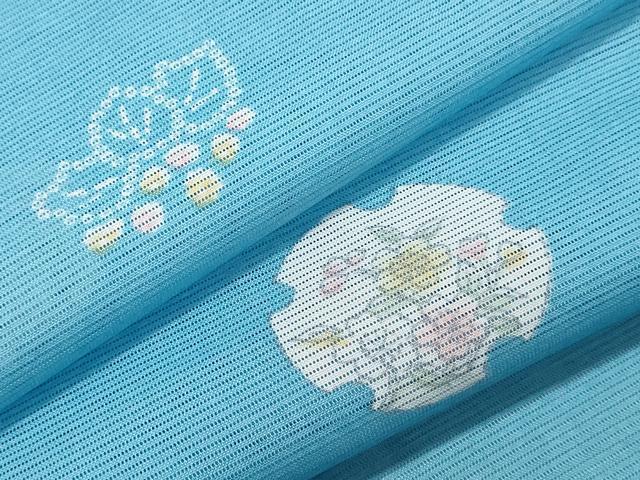 平和屋着物＊夏物　小紋　絽　草花文　洗える着物　CAAU0215ev