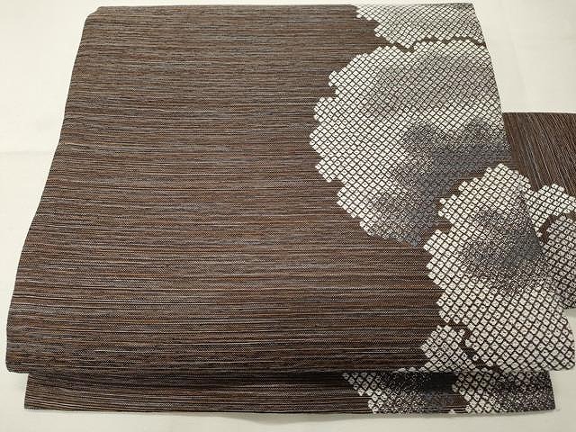 平和屋着物●九寸名古屋帯　唐織　紬地　雪輪重ね文　正絹　逸品　CAAU1030yk