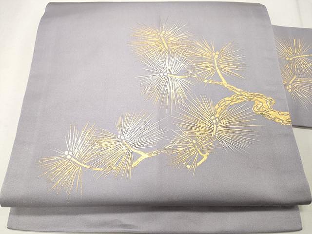 平和屋着物●金彩友禅作家　金彩の魔術師　堀省平　金煌織　九寸名古屋帯　枝笹文　金銀彩　正絹　逸品　CAAU1084yk