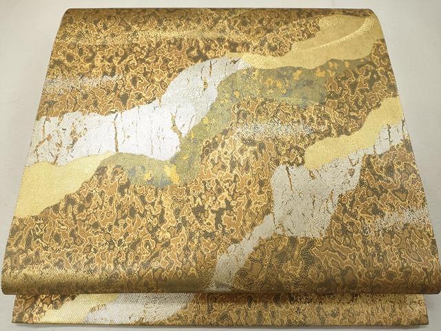 平和屋着物●六通柄袋帯　吉祥文　金銀糸　引箔　正絹　逸品　未使用　CAAU1089yk