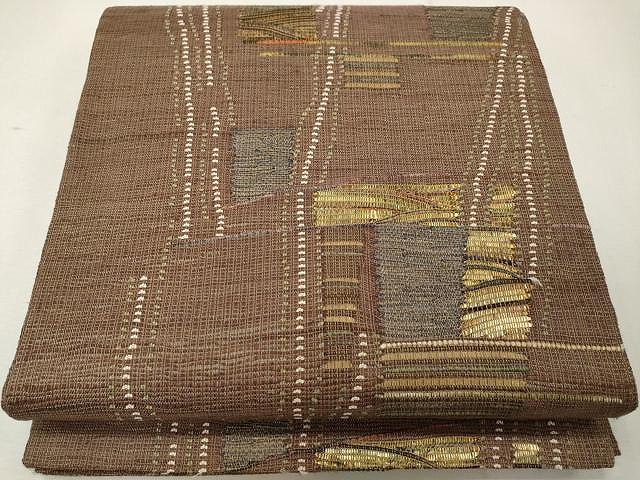 平和屋着物▽スリーシーズン　春夏秋　六通柄袋帯　吉祥文　金糸　正絹　逸品　CAAU1113yk