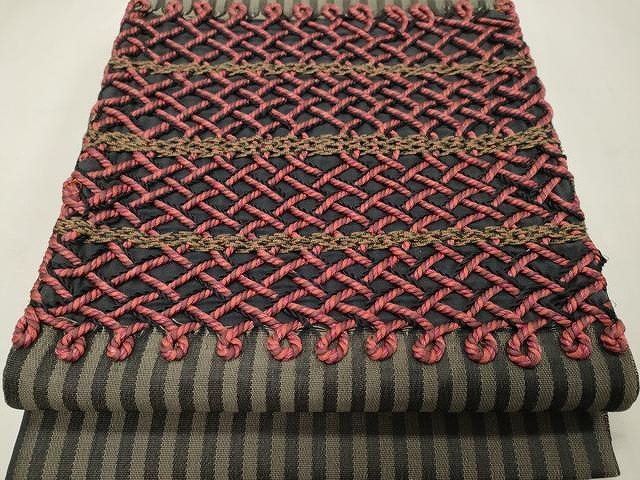 平和屋着物●太鼓柄袋帯　組み織　横段吉祥文　正絹　逸品　CAAU1129yk