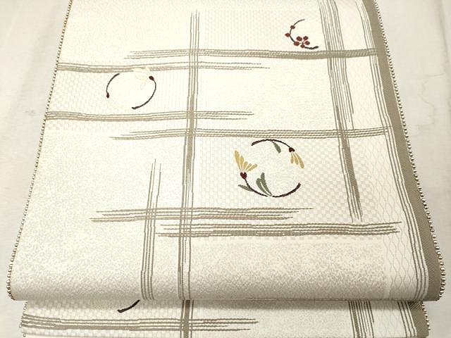 平和屋着物●六通柄袋帯　唐織　枝花文　正絹　逸品　CAAU1188yk