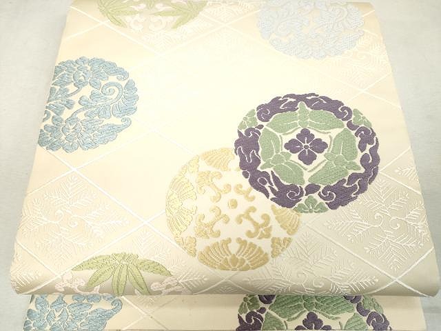 平和屋着物●六通柄袋帯　唐織　平安王朝襲色目　正絹　逸品　未使用　CAAU1198yk