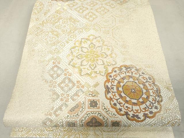 平和屋着物●全通柄袋帯　唐織　佐賀葵織　更紗吉祥花文　金銀糸　正絹　逸品　CAAU1200yk