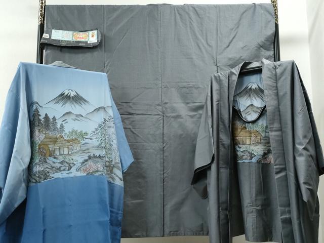 平和屋着物●男性　本場大島紬　アンサンブル・長襦袢セット　吉祥文　大島紬美幸謹製　証紙付き　正絹　逸品　CAAU1604yc